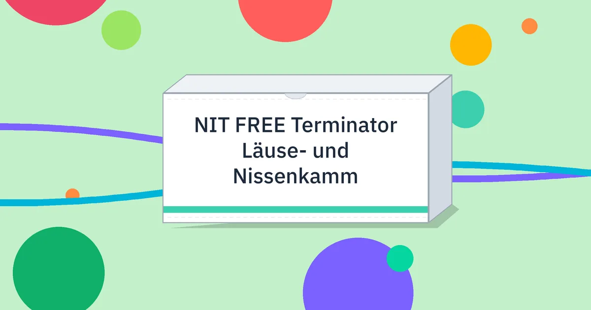 Symbolbild: Packung mit der Aufschrift NIT FREE Terminator Läuse- und Nissenkamm (PZN 15581511) – Verfügbarkeit und Bezug in Apotheken in Frankfurt am Main