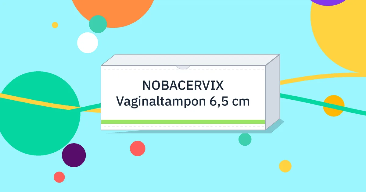 Symbolbild: Packung mit der Aufschrift NOBACERVIX Vaginaltampon 6,5 cm (PZN 07265397) – Verfügbarkeit und Bezug in Apotheken in Frankfurt am Main