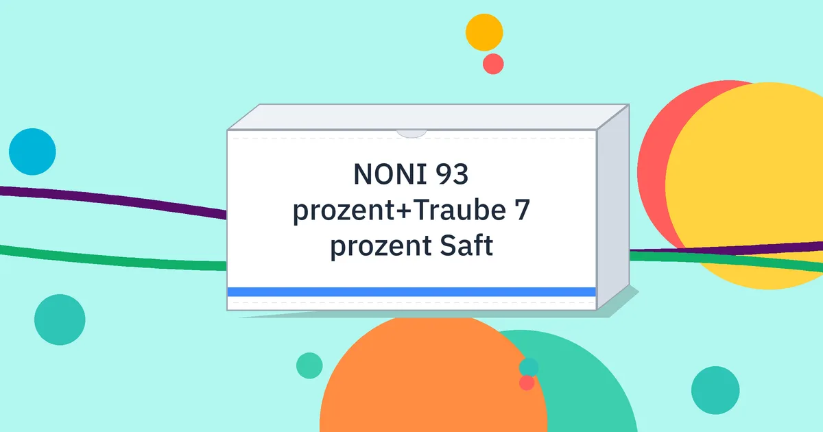 Symbolbild: Packung mit der Aufschrift NONI 93 prozent+Traube 7 prozent Saft (PZN 06146868) – Verfügbarkeit und Bezug in Apotheken in Frankfurt am Main