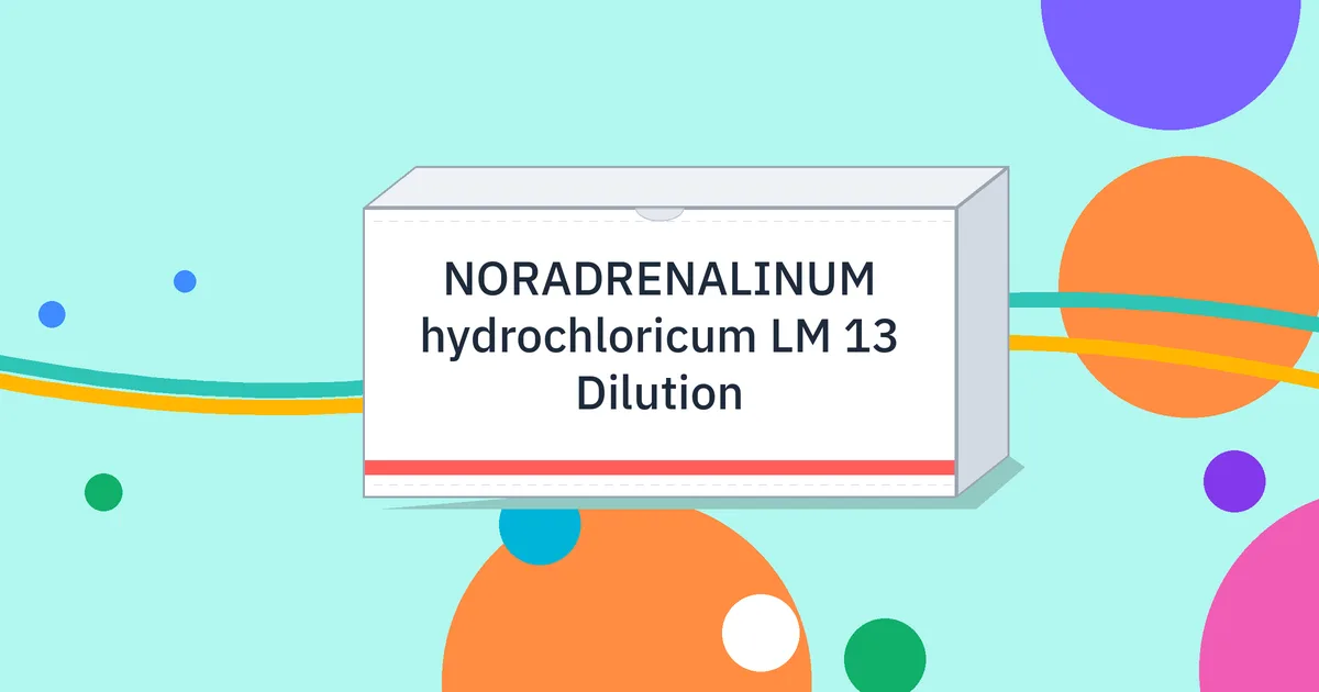 Symbolbild: Packung mit der Aufschrift NORADRENALINUM hydrochloricum LM 13 Dilution (PZN 13620052) – Verfügbarkeit und Bezug in Apotheken in Frankfurt am Main