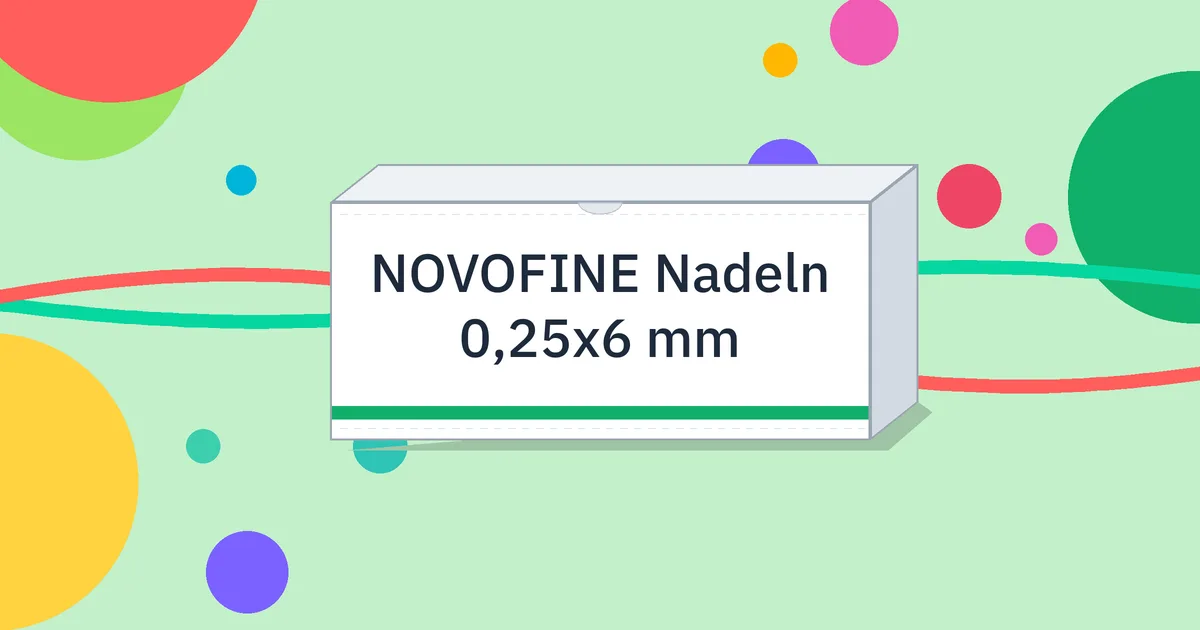 Symbolbild: Packung mit der Aufschrift NOVOFINE Nadeln 0,25x6 mm (PZN 04450579) – Verfügbarkeit und Bezug in Apotheken in Frankfurt am Main