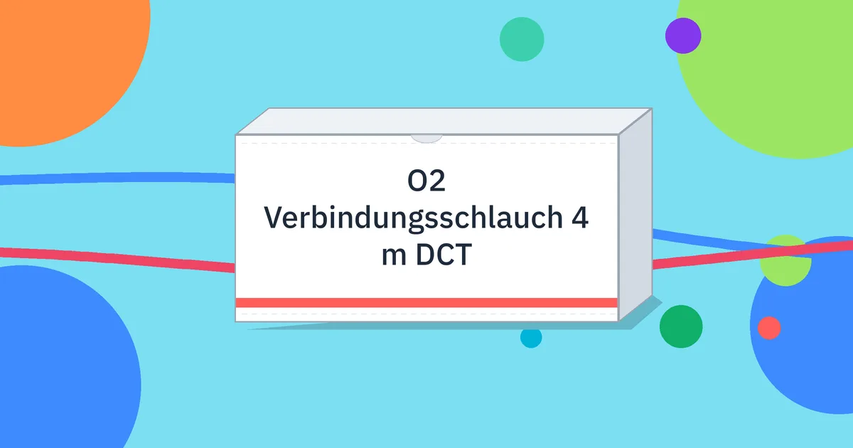Symbolbild: Packung mit der Aufschrift O2 Verbindungsschlauch 4 m DCT (PZN 02758095) – Verfügbarkeit und Bezug in Apotheken in Frankfurt am Main