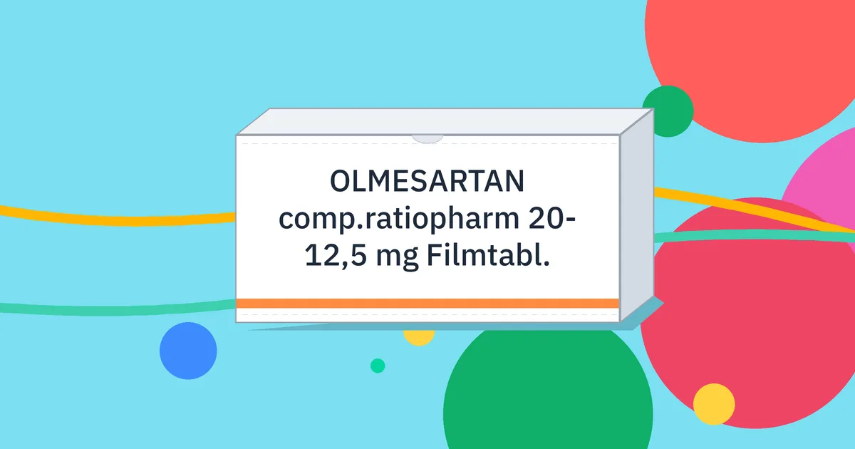 Symbolbild: Packung mit der Aufschrift OLMESARTAN comp.ratiopharm 20-12,5 mg Filmtabl. (PZN 12366628) – Verfügbarkeit und Bezug in Apotheken in Frankfurt am Main