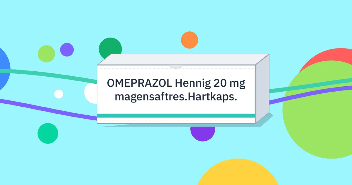 Symbolbild: Packung mit der Aufschrift OMEPRAZOL Hennig 20 mg magensaftres.Hartkaps. (PZN 02331267) – Verfügbarkeit und Bezug in Apotheken in Frankfurt am Main