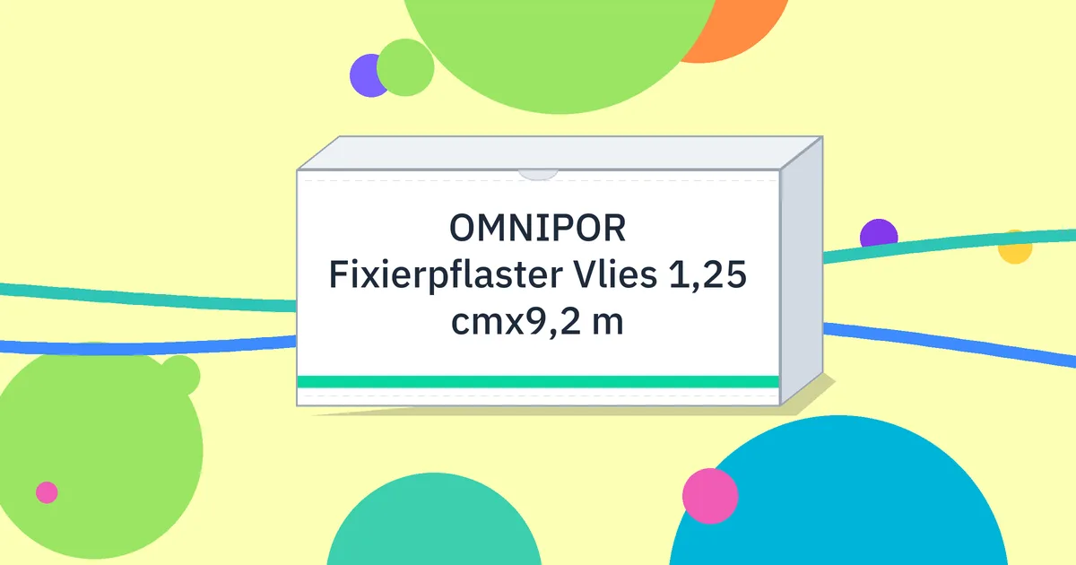 Symbolbild: Packung mit der Aufschrift OMNIPOR Fixierpflaster Vlies 1,25 cmx9,2 m (PZN 14443304) – Verfügbarkeit und Bezug in Apotheken in Frankfurt am Main
