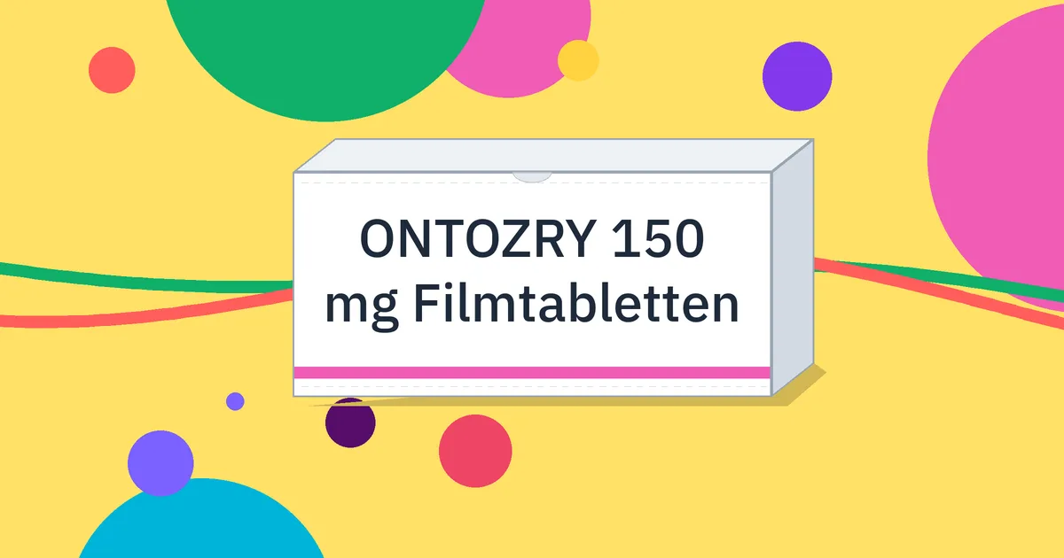Symbolbild: Packung mit der Aufschrift ONTOZRY 150 mg Filmtabletten (PZN 18723012) – Verfügbarkeit und Bezug in Apotheken in Frankfurt am Main