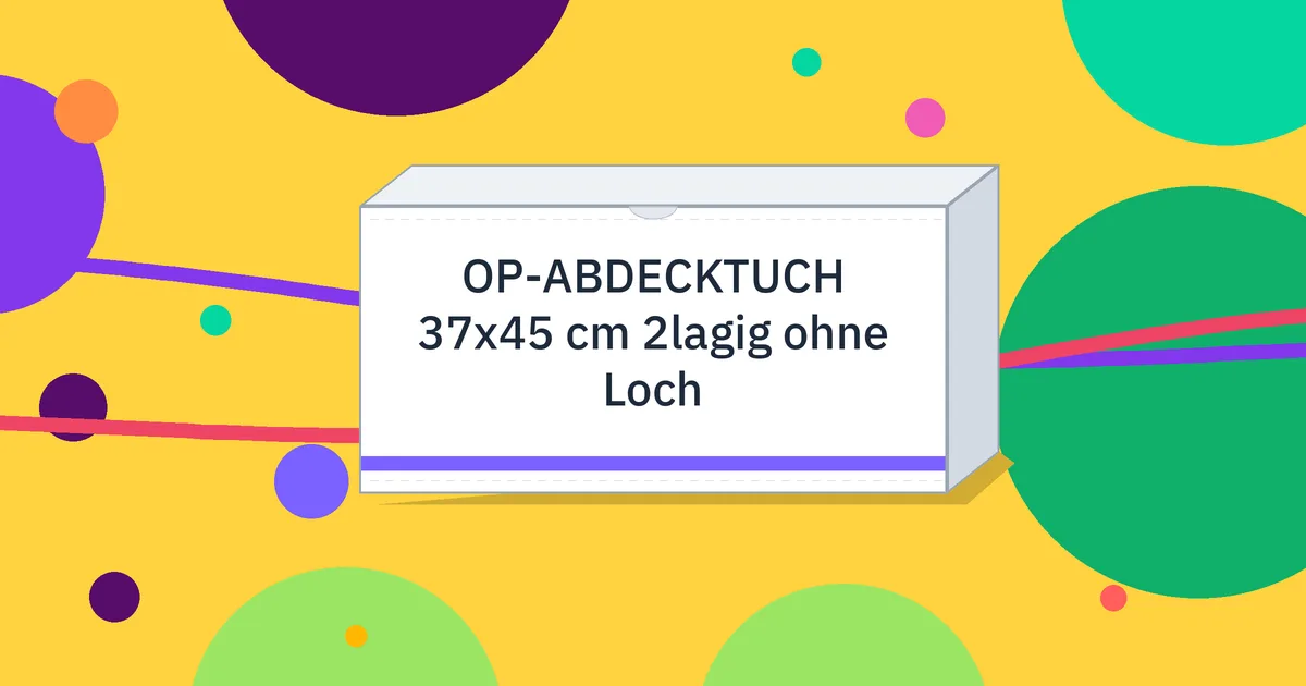 Symbolbild: Packung mit der Aufschrift OP-ABDECKTUCH 37x45 cm 2lagig ohne Loch (PZN 15993515) – Verfügbarkeit und Bezug in Apotheken in Frankfurt am Main