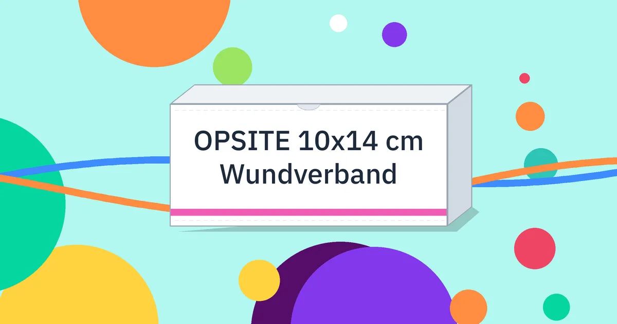 Symbolbild: Packung mit der Aufschrift OPSITE 10x14 cm Wundverband (PZN 08408574) – Verfügbarkeit und Bezug in Apotheken in Frankfurt am Main