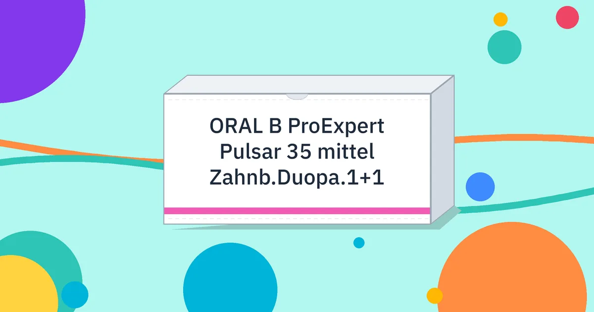 Symbolbild: Packung mit der Aufschrift ORAL B ProExpert Pulsar 35 mittel Zahnb.Duopa.1+1 (PZN 15571085) – Verfügbarkeit und Bezug in Apotheken in Frankfurt am Main