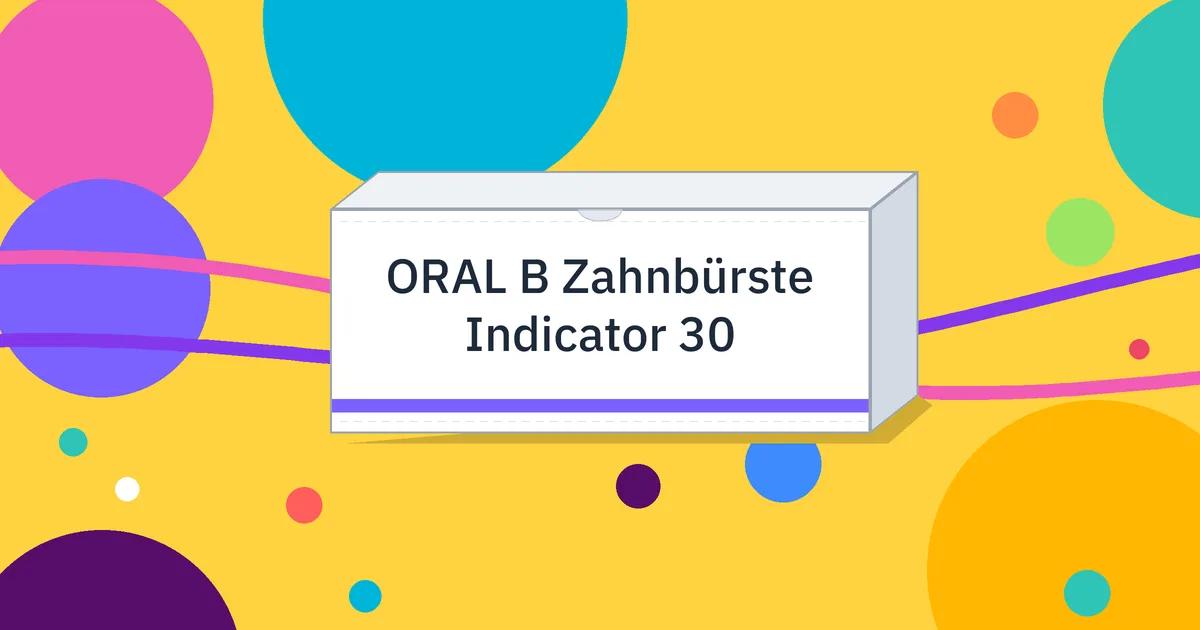 Symbolbild: Packung mit der Aufschrift ORAL B Zahnbürste Indicator 30 (PZN 02701706) – Verfügbarkeit und Bezug in Apotheken in Frankfurt am Main