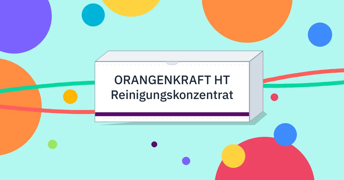 Symbolbild: Packung mit der Aufschrift ORANGENKRAFT HT Reinigungskonzentrat (PZN 09237620) – Verfügbarkeit und Bezug in Apotheken in Frankfurt am Main