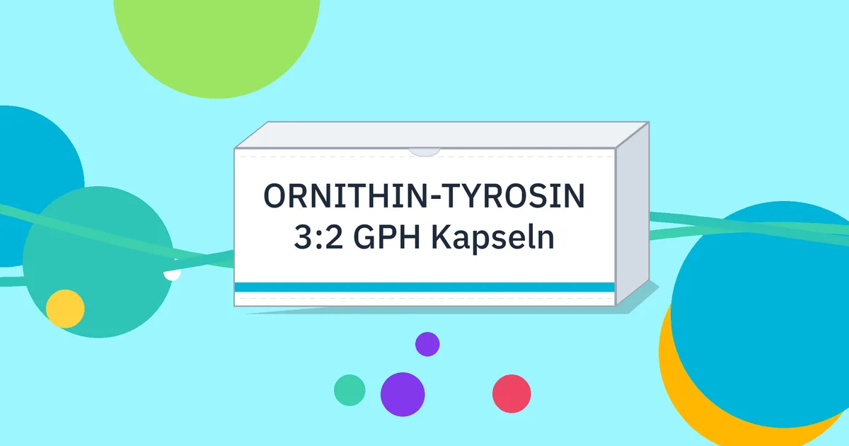 Symbolbild: Packung mit der Aufschrift ORNITHIN-TYROSIN 3:2 GPH Kapseln (PZN 00943718) – Verfügbarkeit und Bezug in Apotheken in Frankfurt am Main