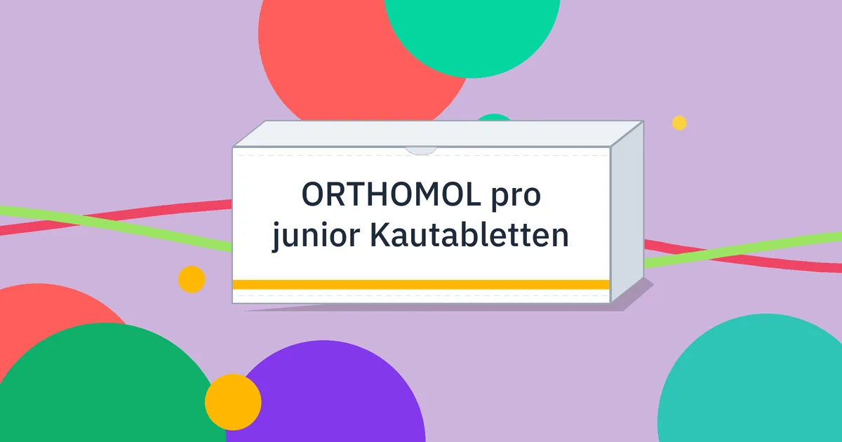 Symbolbild: Packung mit der Aufschrift ORTHOMOL pro junior Kautabletten (PZN 18113130) – Verfügbarkeit und Bezug in Apotheken in Frankfurt am Main