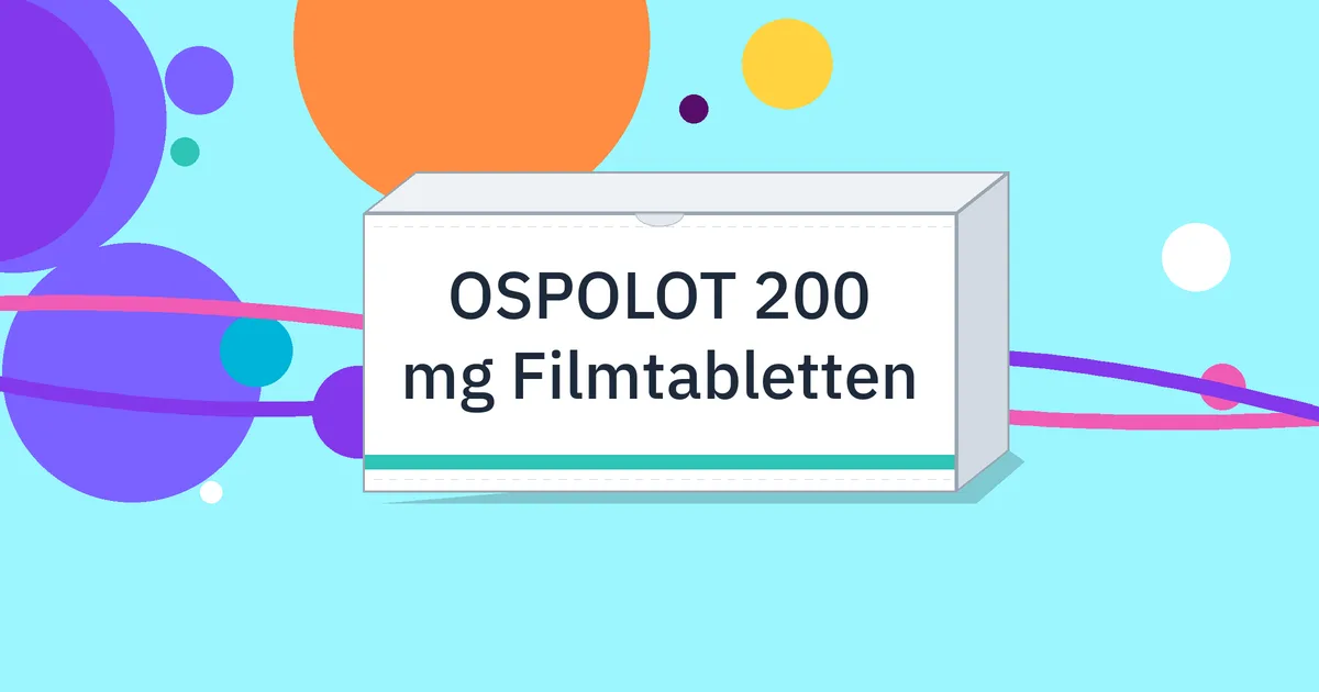 Symbolbild: Packung mit der Aufschrift OSPOLOT 200 mg Filmtabletten (PZN 17526663) – Verfügbarkeit und Bezug in Apotheken in Frankfurt am Main