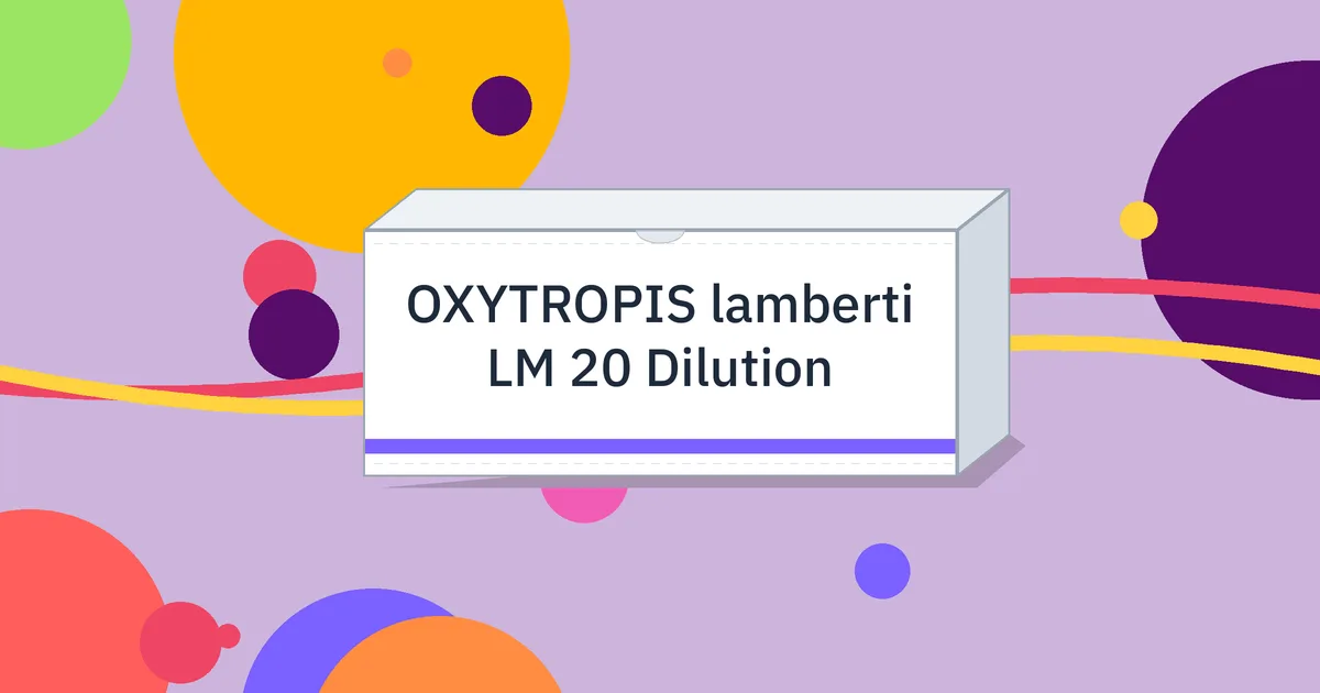 Symbolbild: Packung mit der Aufschrift OXYTROPIS lamberti LM 20 Dilution (PZN 13629969) – Verfügbarkeit und Bezug in Apotheken in Frankfurt am Main