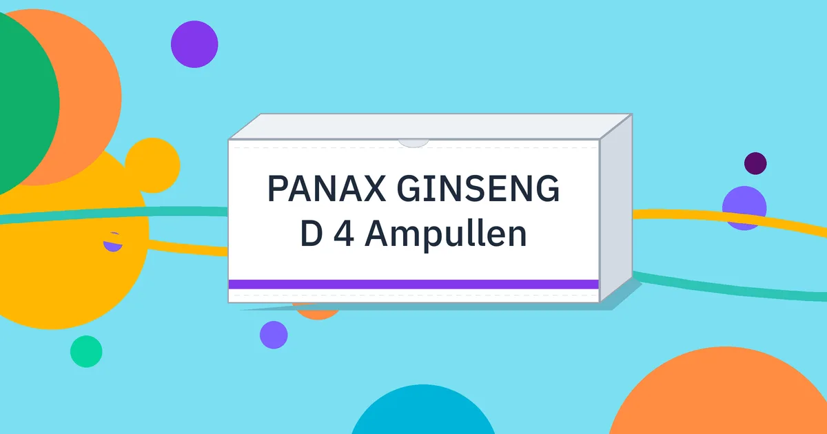 Symbolbild: Packung mit der Aufschrift PANAX GINSENG D 4 Ampullen (PZN 11707582) – Verfügbarkeit und Bezug in Apotheken in Frankfurt am Main