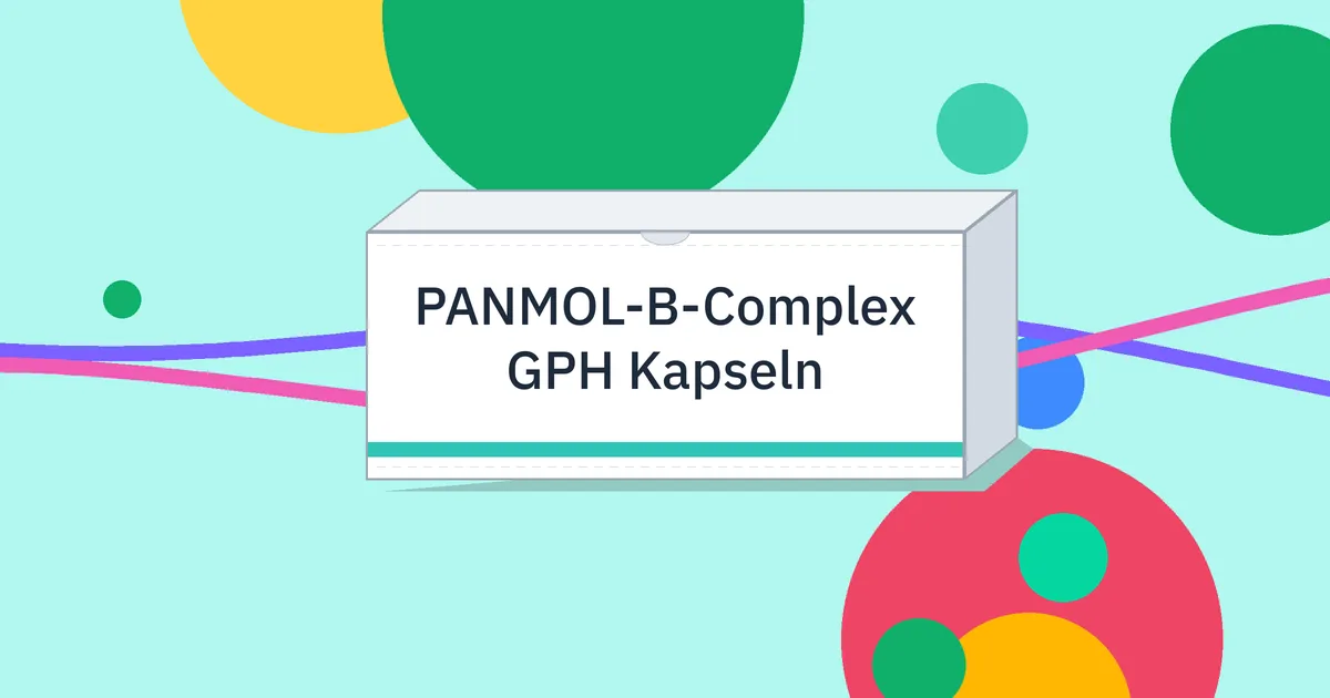 Symbolbild: Packung mit der Aufschrift PANMOL-B-Complex GPH Kapseln (PZN 04595792) – Verfügbarkeit und Bezug in Apotheken in Frankfurt am Main