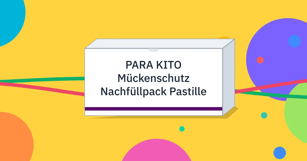 Symbolbild: Packung mit der Aufschrift PARA KITO Mückenschutz Nachfüllpack Pastille (PZN 08449604) – Verfügbarkeit und Bezug in Apotheken in Frankfurt am Main