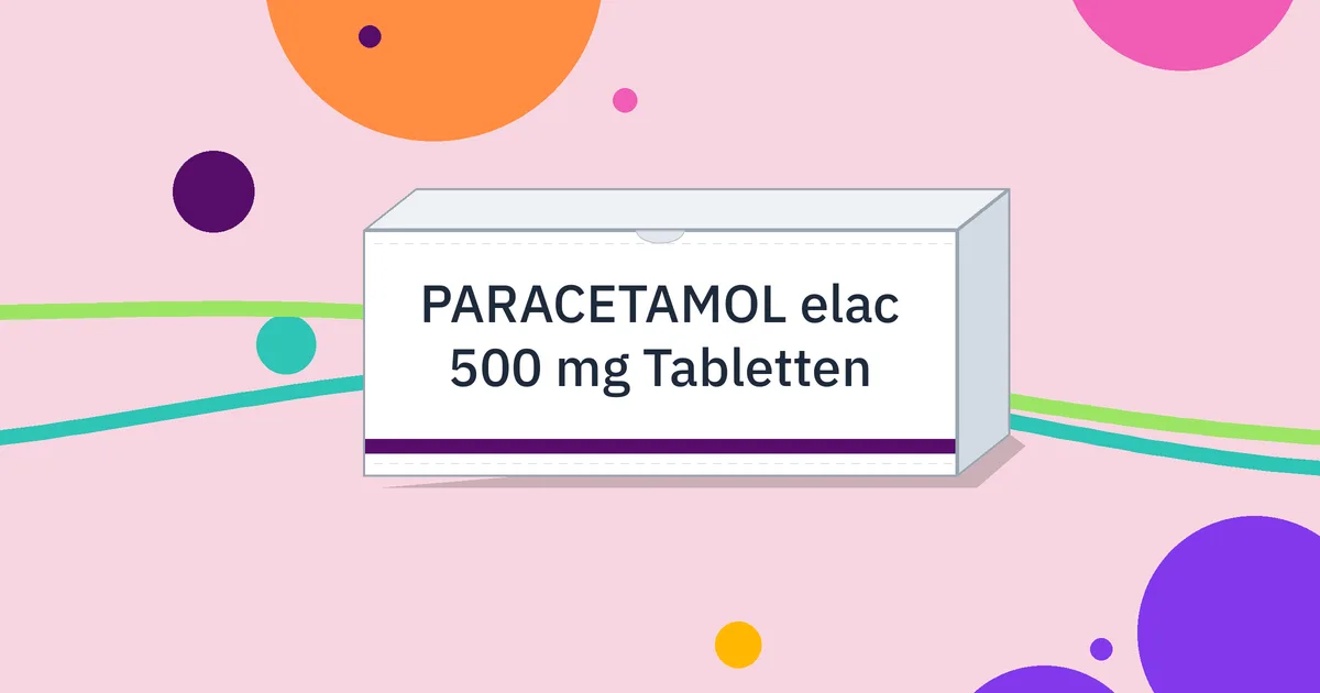 Symbolbild: Packung mit der Aufschrift PARACETAMOL elac 500 mg Tabletten (PZN 16762628) – Verfügbarkeit und Bezug in Apotheken in Frankfurt am Main
