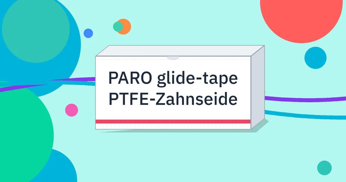 Symbolbild: Packung mit der Aufschrift PARO glide-tape PTFE-Zahnseide (PZN 17373165) – Verfügbarkeit und Bezug in Apotheken in Frankfurt am Main