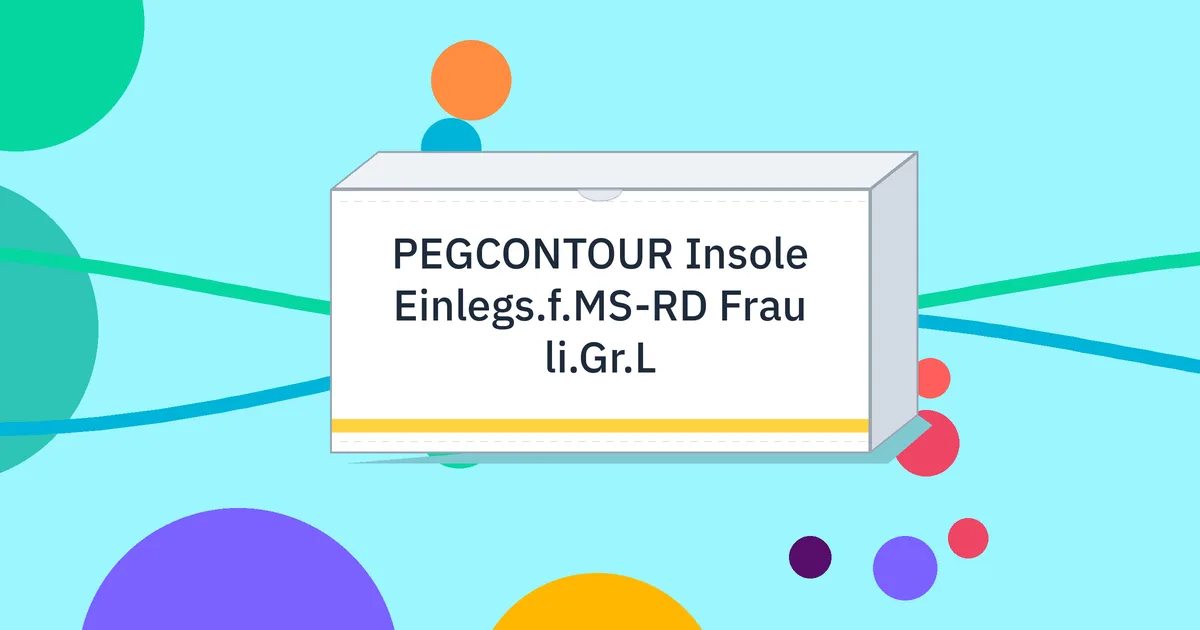 Symbolbild: Packung mit der Aufschrift PEGCONTOUR Insole Einlegs.f.MS-RD Frau li.Gr.L (PZN 14255985) – Verfügbarkeit und Bezug in Apotheken in Frankfurt am Main