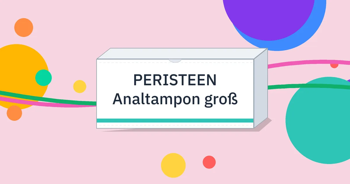 Symbolbild: Packung mit der Aufschrift PERISTEEN Analtampon groß (PZN 20059030) – Verfügbarkeit und Bezug in Apotheken in Frankfurt am Main