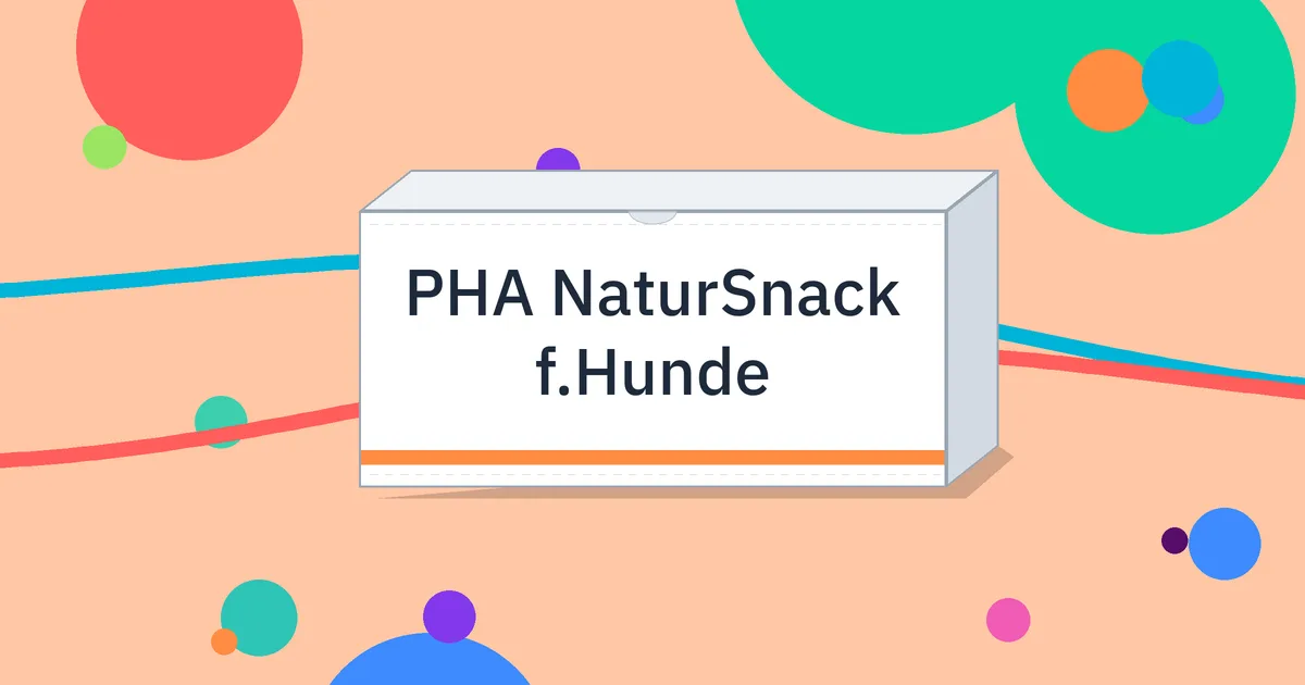 Symbolbild: Packung mit der Aufschrift PHA NaturSnack f.Hunde (PZN 08826389) – Verfügbarkeit und Bezug in Apotheken in Frankfurt am Main