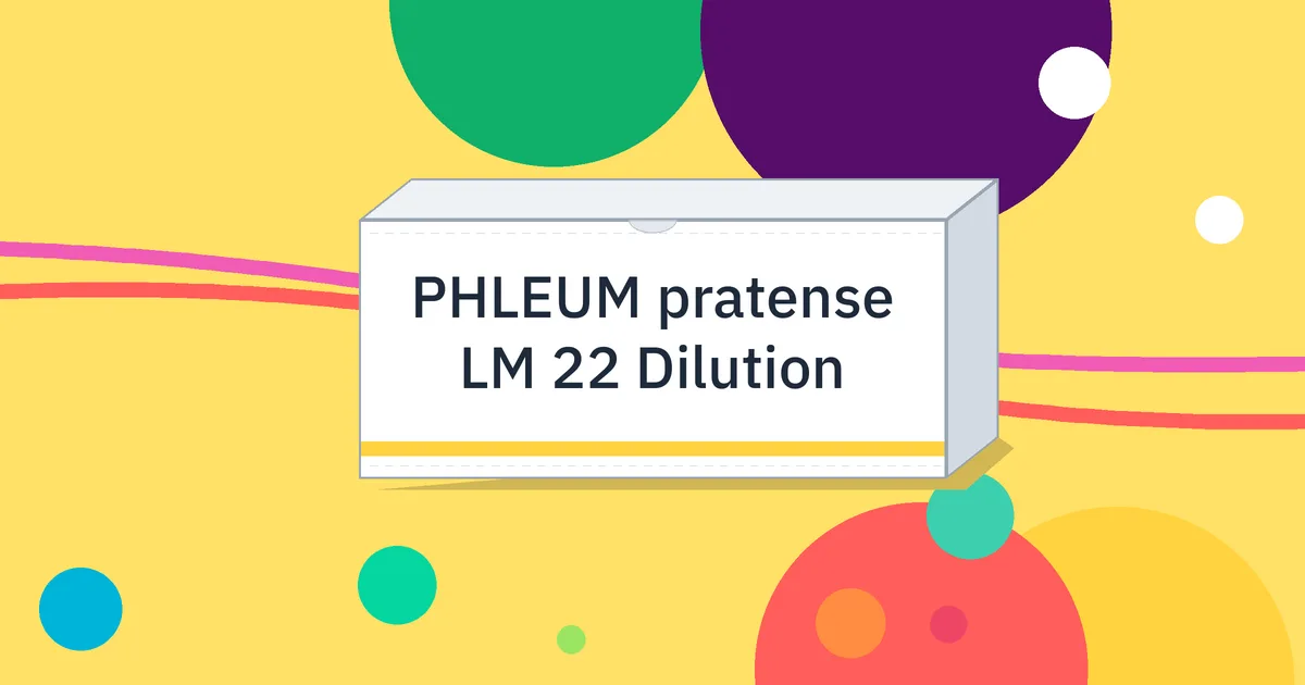 Symbolbild: Packung mit der Aufschrift PHLEUM pratense LM 22 Dilution (PZN 13638922) – Verfügbarkeit und Bezug in Apotheken in Frankfurt am Main