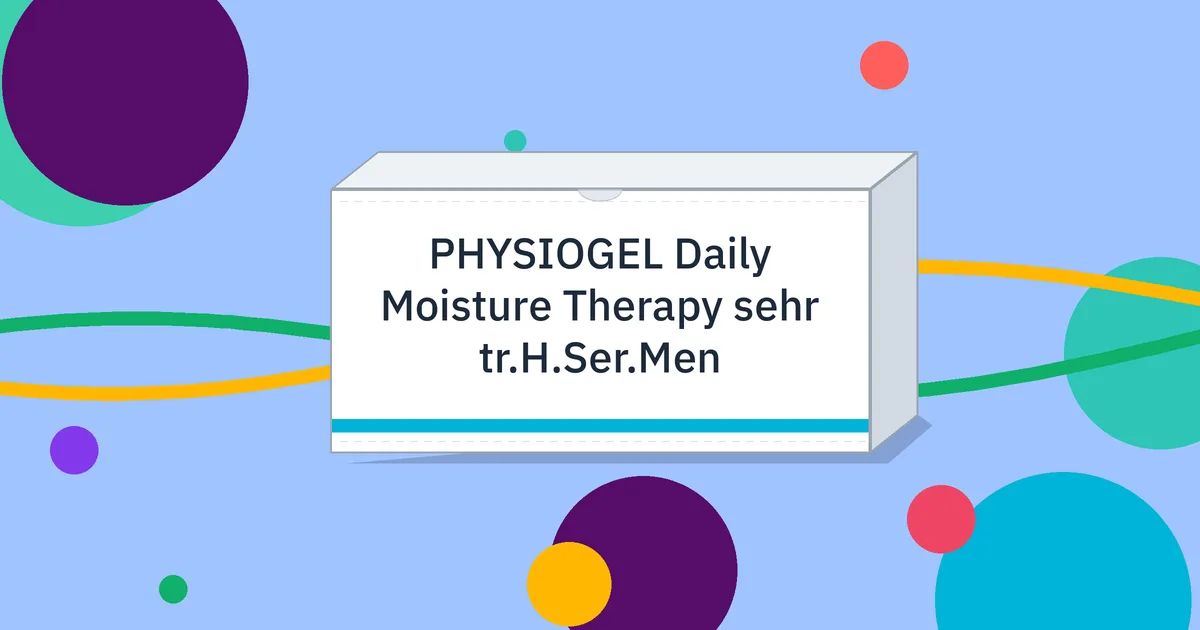 Symbolbild: Packung mit der Aufschrift PHYSIOGEL Daily Moisture Therapy sehr tr.H.Ser.Men (PZN 19954452) – Verfügbarkeit und Bezug in Apotheken in Frankfurt am Main