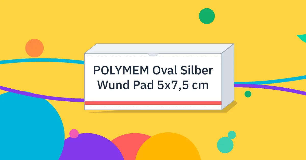 Symbolbild: Packung mit der Aufschrift POLYMEM Oval Silber Wund Pad 5x7,5 cm (PZN 02671709) – Verfügbarkeit und Bezug in Apotheken in Frankfurt am Main