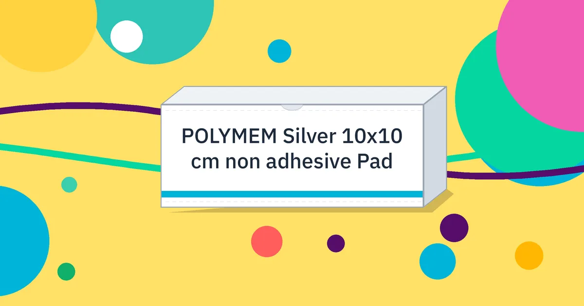 Symbolbild: Packung mit der Aufschrift POLYMEM Silver 10x10 cm non adhesive Pad (PZN 12451564) – Verfügbarkeit und Bezug in Apotheken in Frankfurt am Main