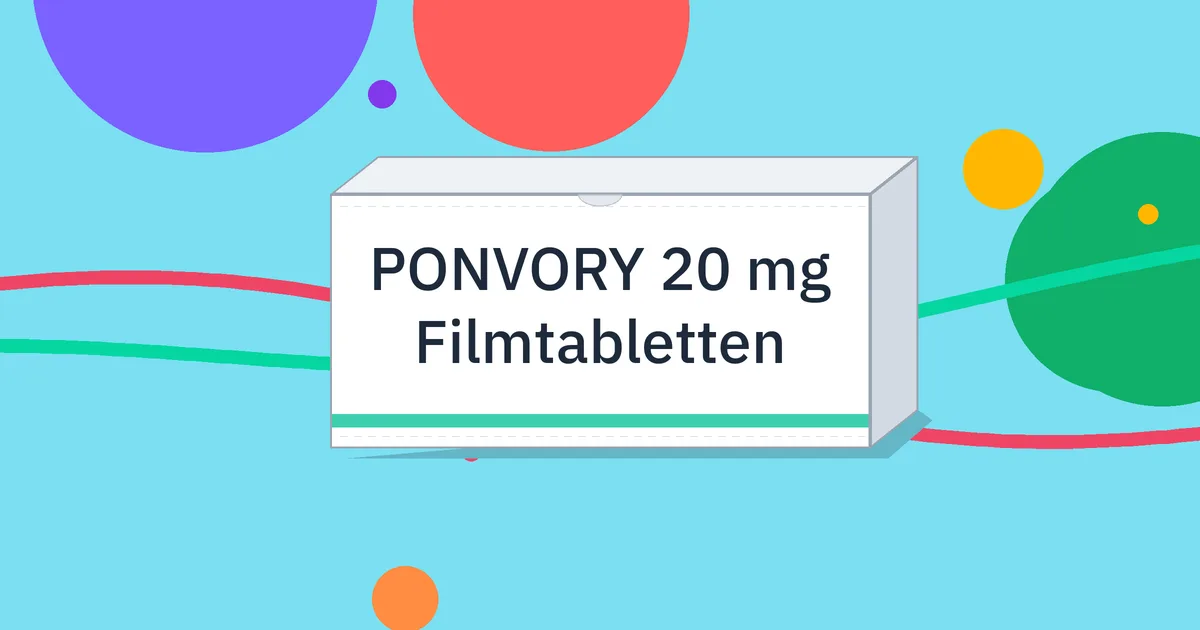 Symbolbild: Packung mit der Aufschrift PONVORY 20 mg Filmtabletten (PZN 17670070) – Verfügbarkeit und Bezug in Apotheken in Frankfurt am Main