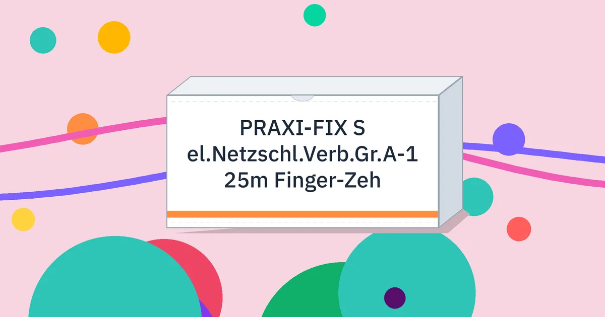 Symbolbild: Packung mit der Aufschrift PRAXI-FIX S el.Netzschl.Verb.Gr.A-1 25m Finger-Zeh (PZN 12825674) – Verfügbarkeit und Bezug in Apotheken in Frankfurt am Main