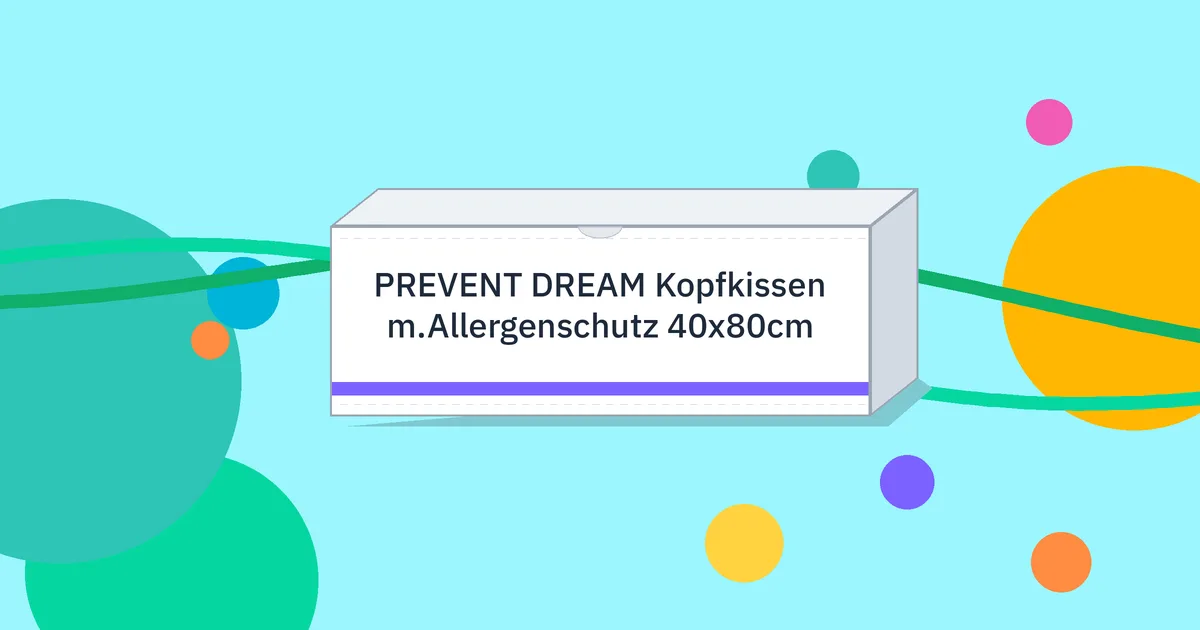 Symbolbild: Packung mit der Aufschrift PREVENT DREAM Kopfkissen m.Allergenschutz 40x80cm (PZN 13423647) – Verfügbarkeit und Bezug in Apotheken in Frankfurt am Main