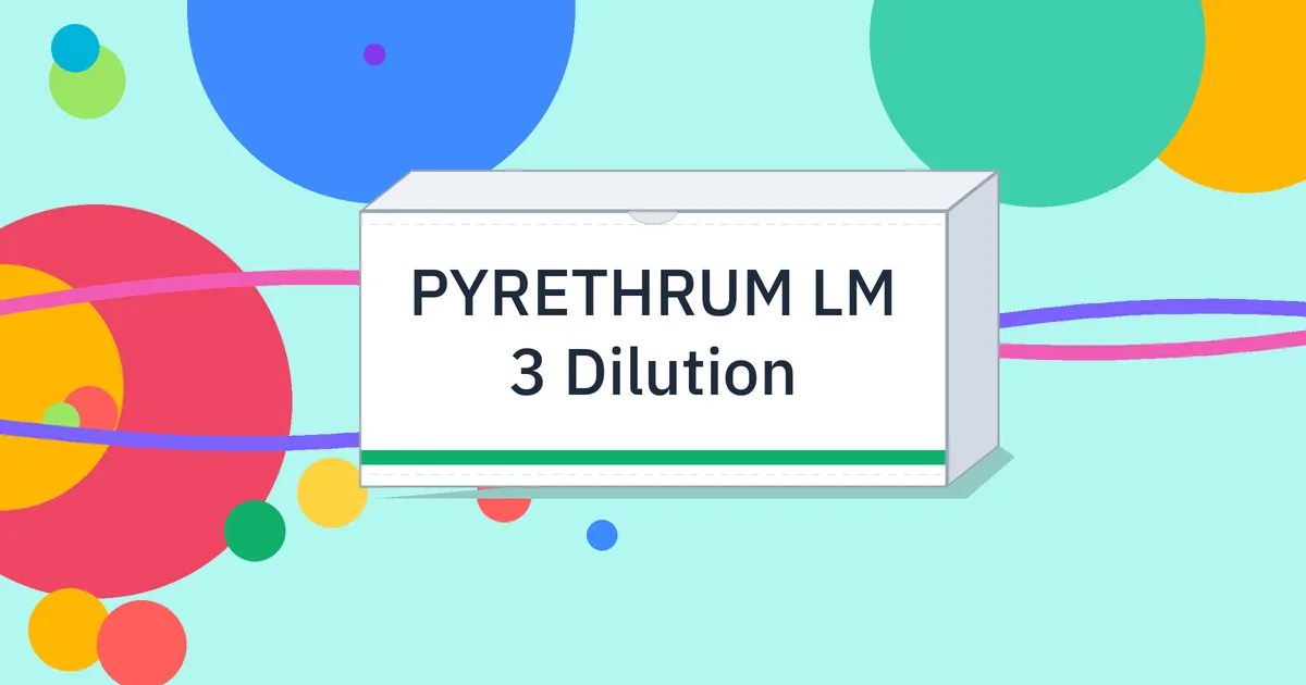 Symbolbild: Packung mit der Aufschrift PYRETHRUM LM 3 Dilution (PZN 13671658) – Verfügbarkeit und Bezug in Apotheken in Frankfurt am Main