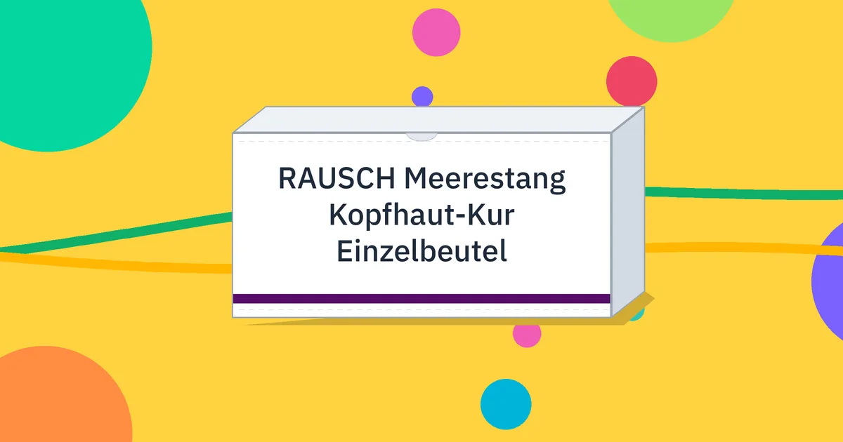 Symbolbild: Packung mit der Aufschrift RAUSCH Meerestang Kopfhaut-Kur Einzelbeutel (PZN 13059006) – Verfügbarkeit und Bezug in Apotheken in Frankfurt am Main