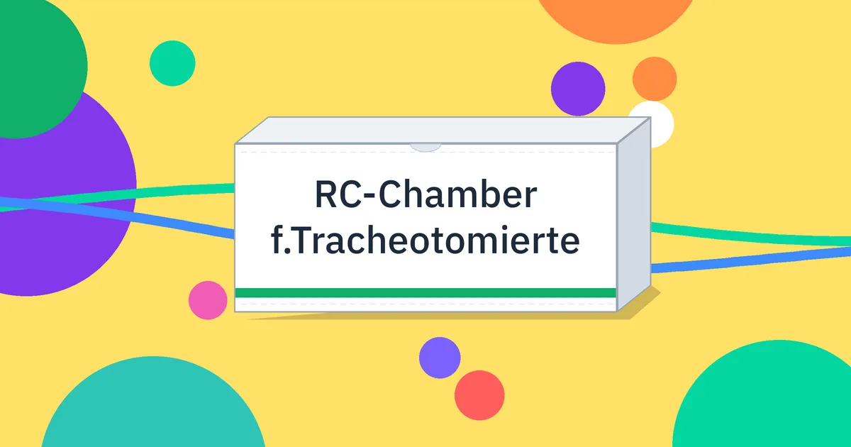 Symbolbild: Packung mit der Aufschrift RC-Chamber f.Tracheotomierte (PZN 12731648) – Verfügbarkeit und Bezug in Apotheken in Frankfurt am Main