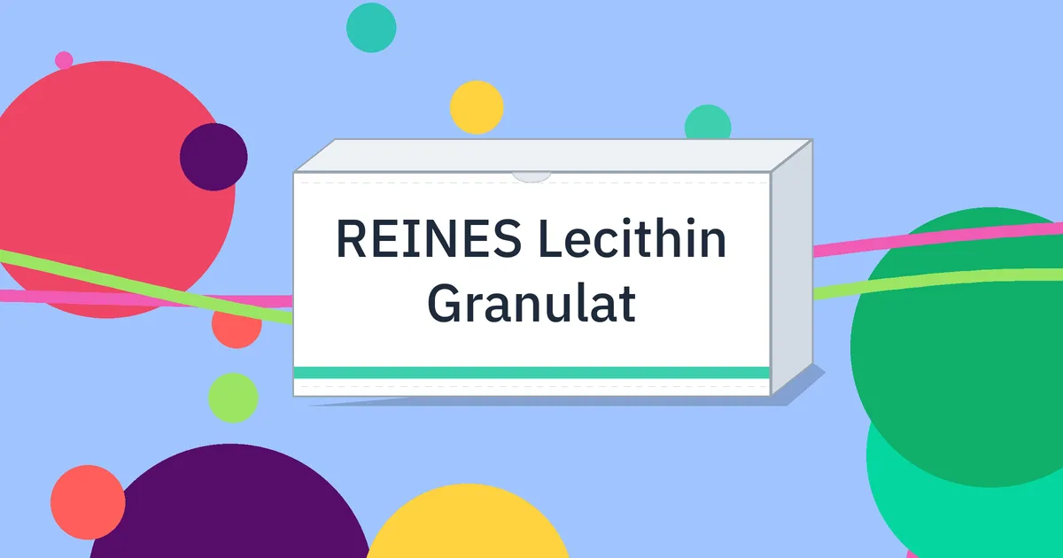 Symbolbild: Packung mit der Aufschrift REINES Lecithin Granulat (PZN 11026741) – Verfügbarkeit und Bezug in Apotheken in Frankfurt am Main