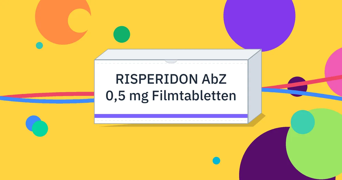 Symbolbild: Packung mit der Aufschrift RISPERIDON AbZ 0,5 mg Filmtabletten (PZN 18129378) – Verfügbarkeit und Bezug in Apotheken in Frankfurt am Main
