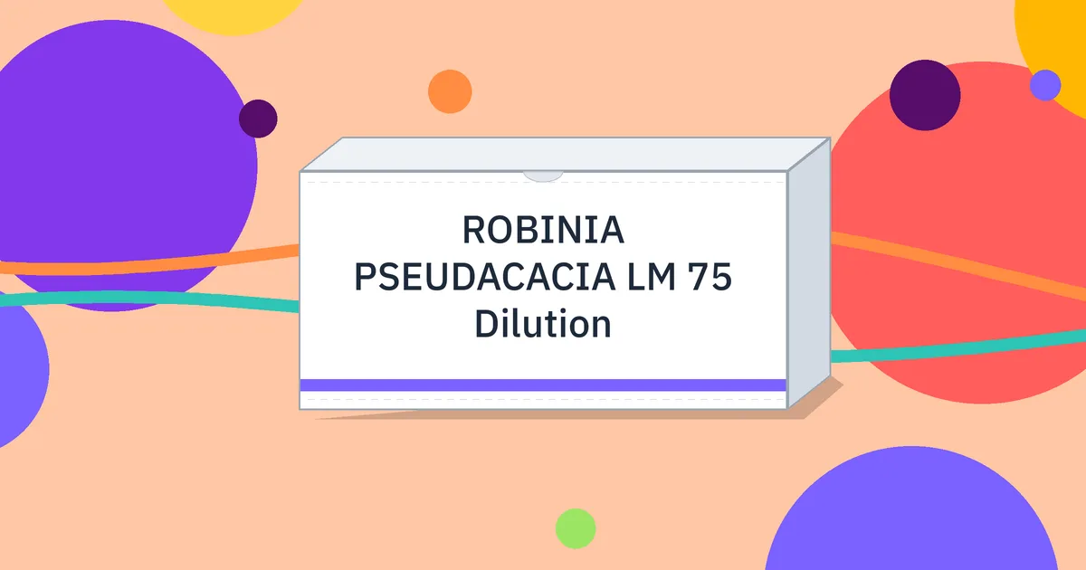 Symbolbild: Packung mit der Aufschrift ROBINIA PSEUDACACIA LM 75 Dilution (PZN 13055178) – Verfügbarkeit und Bezug in Apotheken in Frankfurt am Main