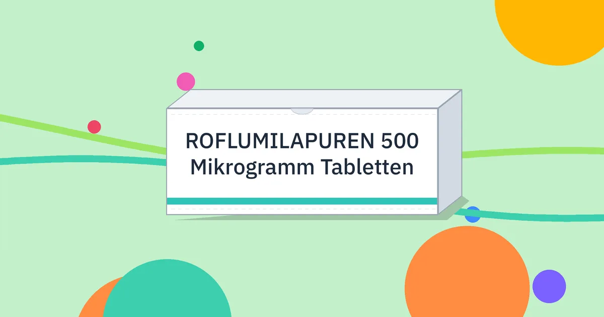 Symbolbild: Packung mit der Aufschrift ROFLUMILAPUREN 500 Mikrogramm Tabletten (PZN 16943092) – Verfügbarkeit und Bezug in Apotheken in Frankfurt am Main