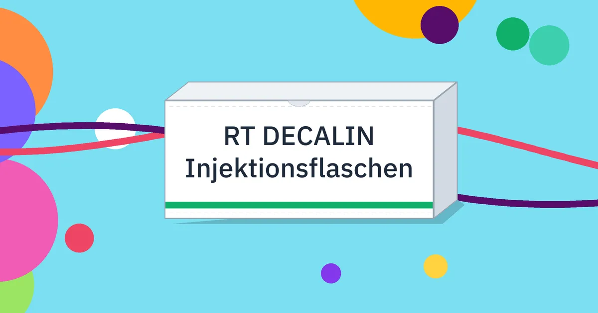 Symbolbild: Packung mit der Aufschrift RT DECALIN Injektionsflaschen (PZN 05378861) – Verfügbarkeit und Bezug in Apotheken in Frankfurt am Main