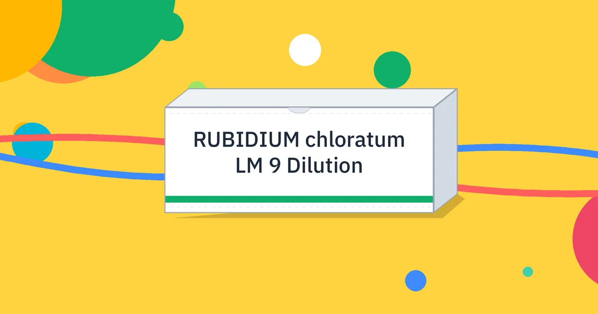 Symbolbild: Packung mit der Aufschrift RUBIDIUM chloratum LM 9 Dilution (PZN 13171826) – Verfügbarkeit und Bezug in Apotheken in Frankfurt am Main