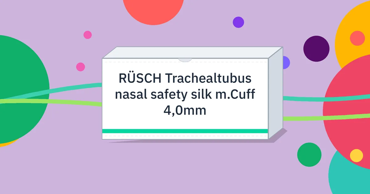 Symbolbild: Packung mit der Aufschrift RÜSCH Trachealtubus nasal safety silk m.Cuff 4,0mm (PZN 12463811) – Verfügbarkeit und Bezug in Apotheken in Frankfurt am Main