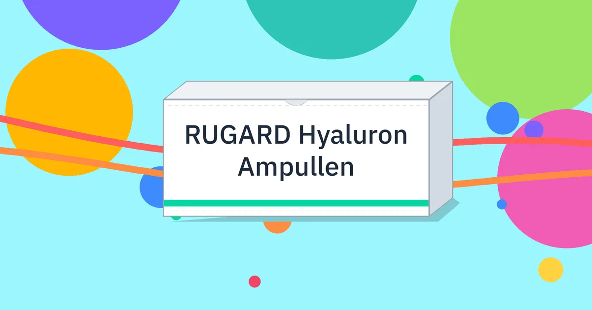 Symbolbild: Packung mit der Aufschrift RUGARD Hyaluron Ampullen (PZN 18361690) – Verfügbarkeit und Bezug in Apotheken in Frankfurt am Main