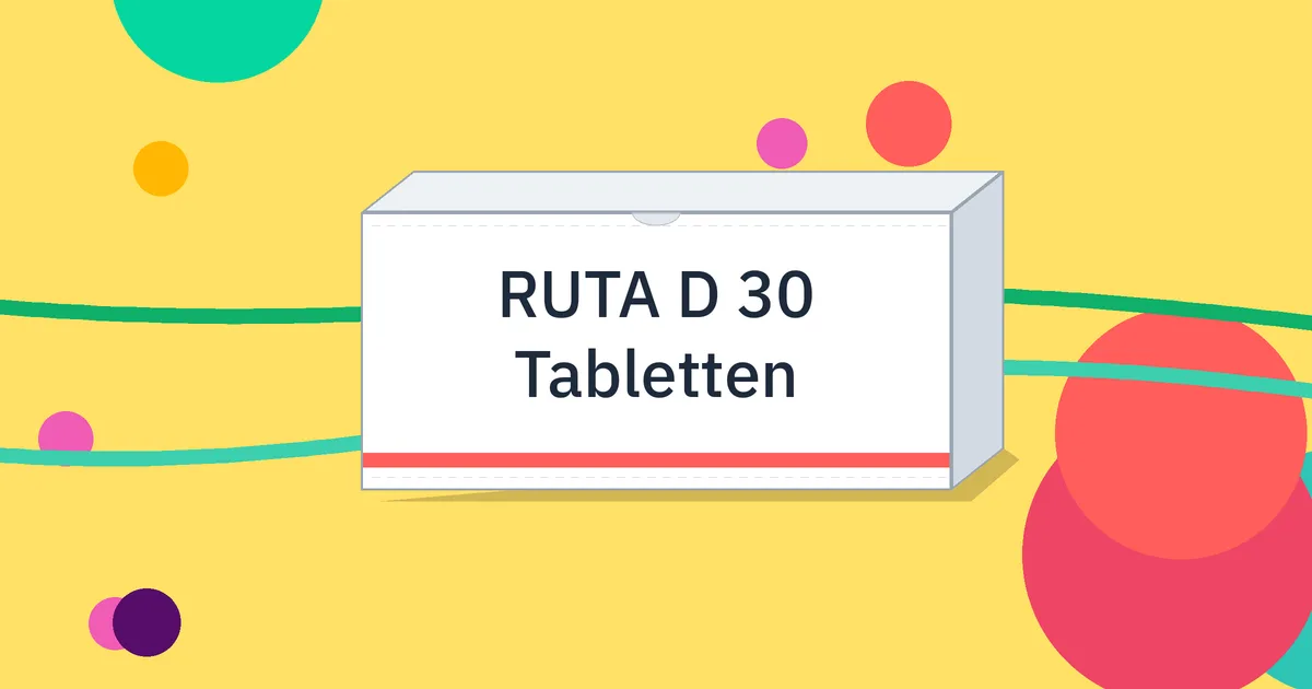 Symbolbild: Packung mit der Aufschrift RUTA D 30 Tabletten (PZN 02803430) – Verfügbarkeit und Bezug in Apotheken in Frankfurt am Main
