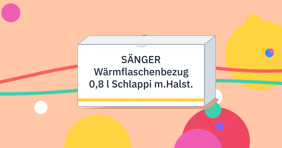 Symbolbild: Packung mit der Aufschrift SÄNGER Wärmflaschenbezug 0,8 l Schlappi m.Halst. (PZN 00254574) – Verfügbarkeit und Bezug in Apotheken in Frankfurt am Main