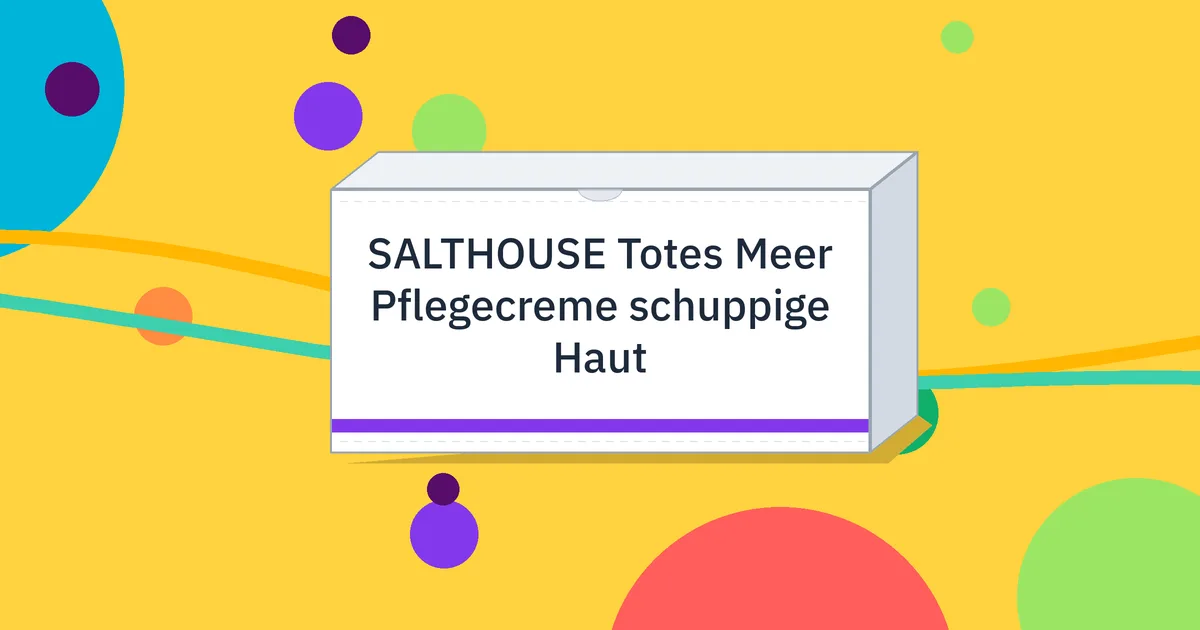 Symbolbild: Packung mit der Aufschrift SALTHOUSE Totes Meer Pflegecreme schuppige Haut (PZN 20019591) – Verfügbarkeit und Bezug in Apotheken in Frankfurt am Main
