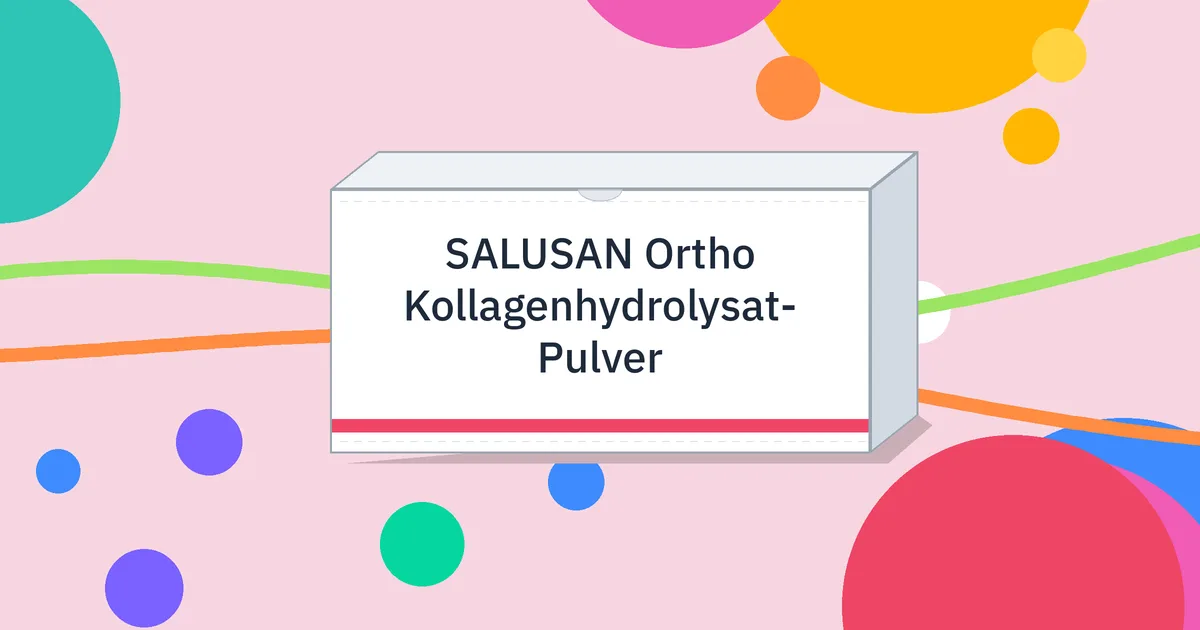 Symbolbild: Packung mit der Aufschrift SALUSAN Ortho Kollagenhydrolysat-Pulver (PZN 17365119) – Verfügbarkeit und Bezug in Apotheken in Frankfurt am Main