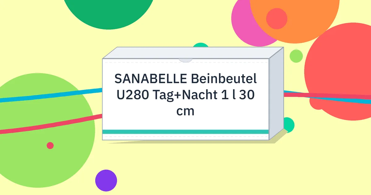 Symbolbild: Packung mit der Aufschrift SANABELLE Beinbeutel U280 Tag+Nacht 1 l 30 cm (PZN 13920073) – Verfügbarkeit und Bezug in Apotheken in Frankfurt am Main